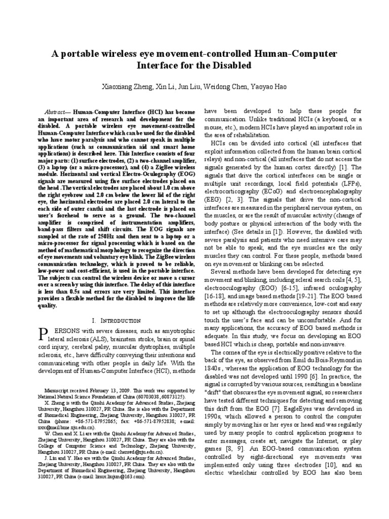A Portable Wireless Eye Movement-Controlled Human-Computer Interface ...
