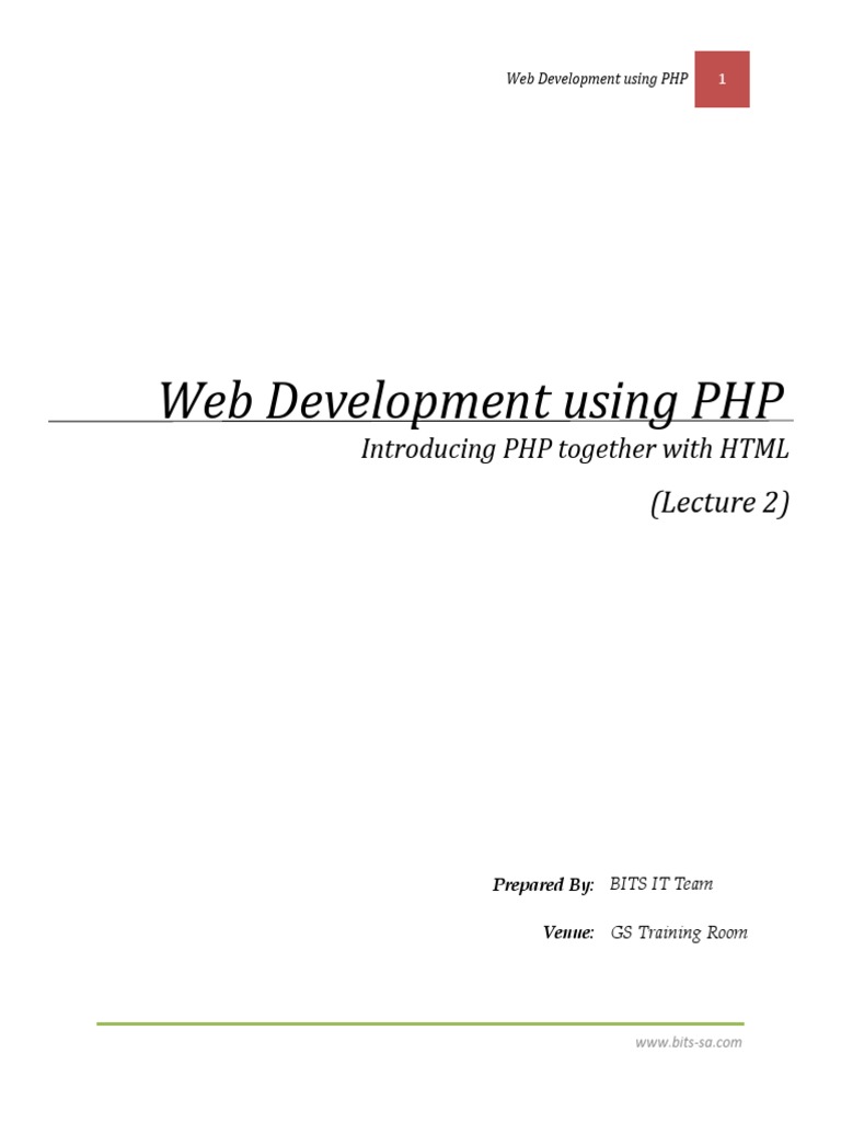 Web Development Using PHP - Part 2 | PDF | Php | World Wide Web