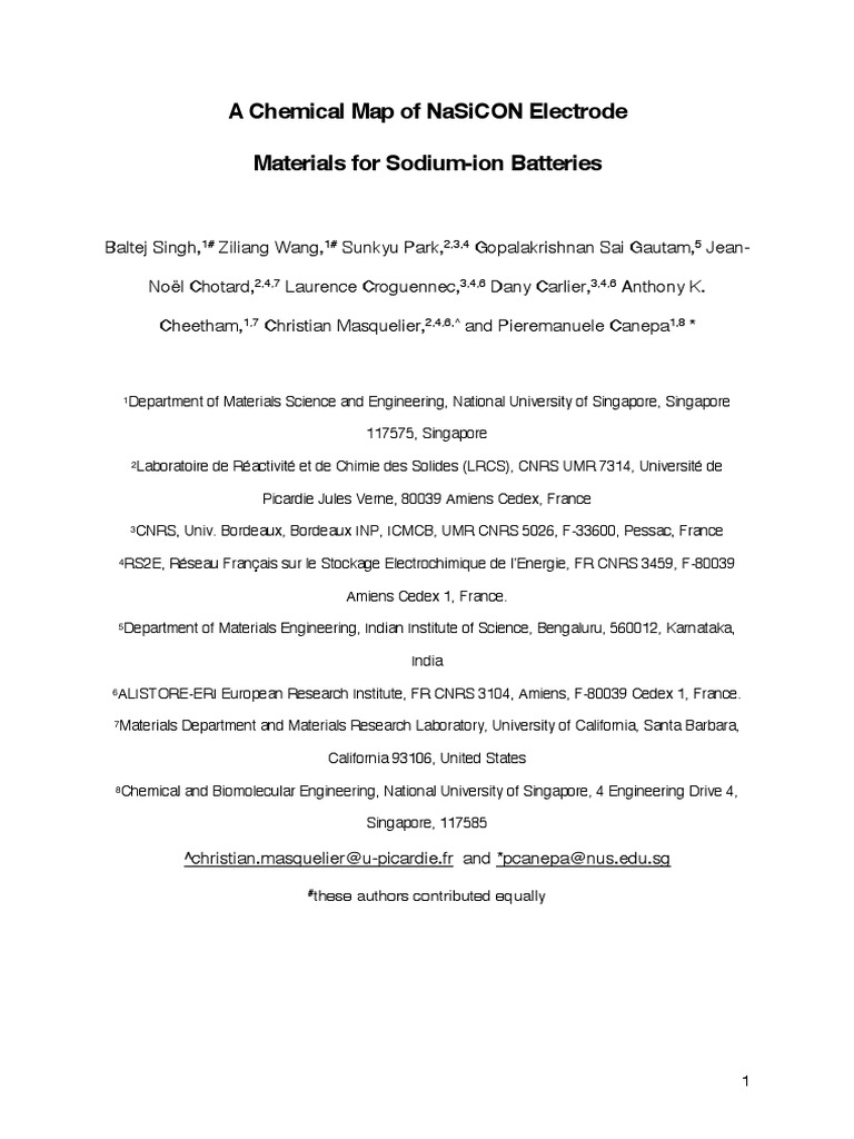 A Chemical Map of Nasicon Electrode Materials For Sodium-Ion Batteries ...