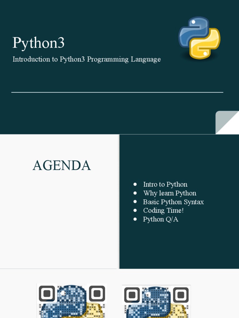 Python3 Introduction To Python3 Programming Language Pdf Python