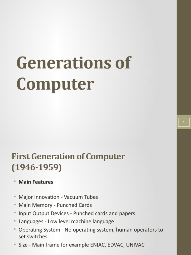 Generations of Computer | PDF | Integrated Circuit | Random Access Memory