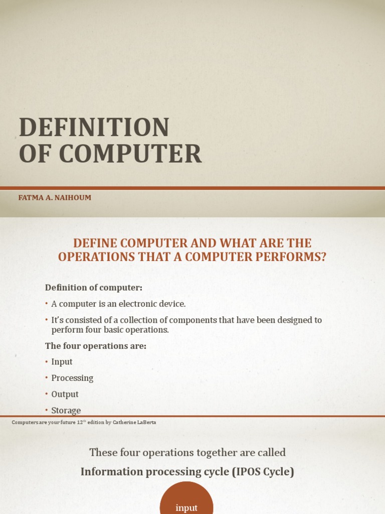 Definition of Computer | PDF | Operating System | Computer Hardware