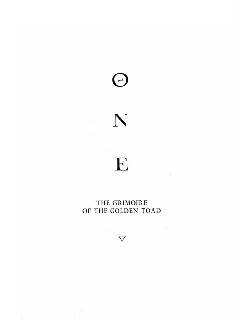 Andrew Chumbley-One Grimoire of The Golden-Toad | PDF