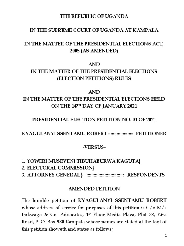 Amended Presidential Election Petition | PDF | Elections | Suffrage