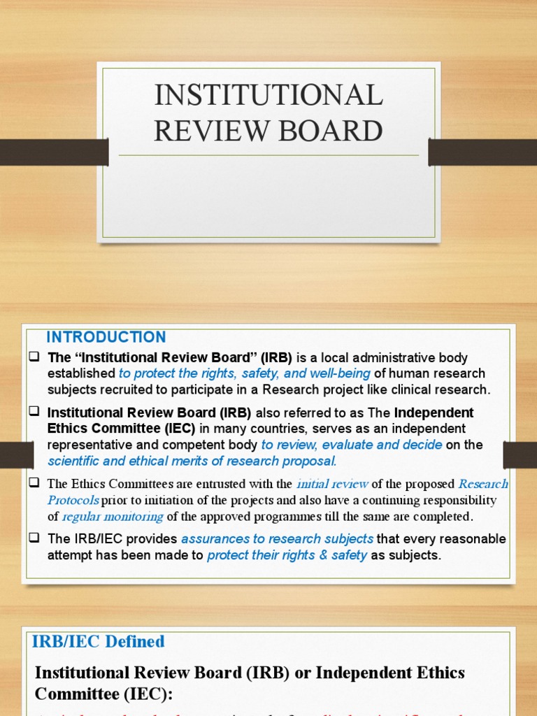 IRB - Institutional Review Board | PDF | Institutional Review Board ...