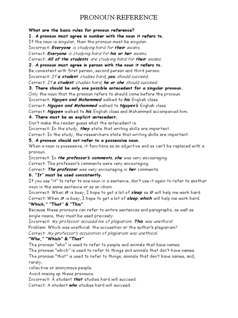 Pronoun Reference: If A Student Studies Hard, You Should Succeed. If A ...