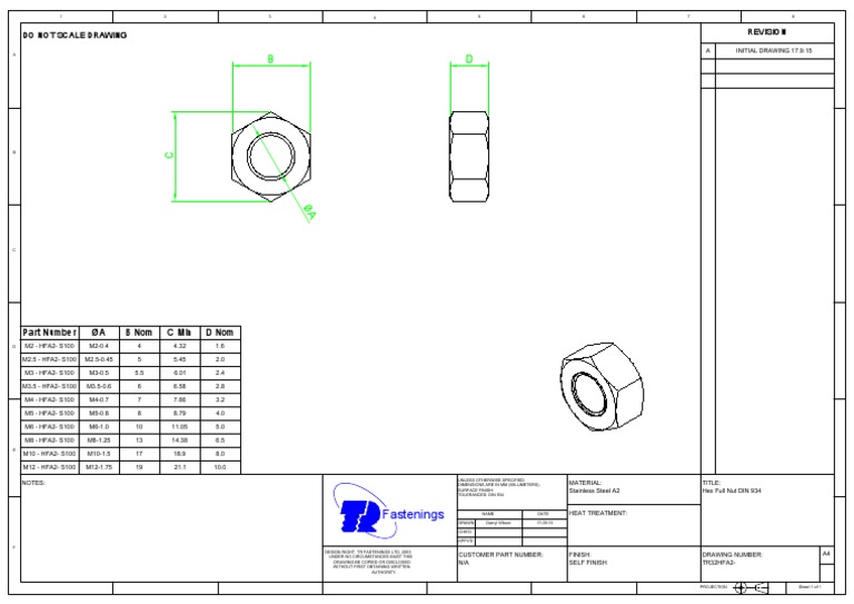 Fastenings: Do Not Scale Drawing Revision | PDF | Building Materials ...