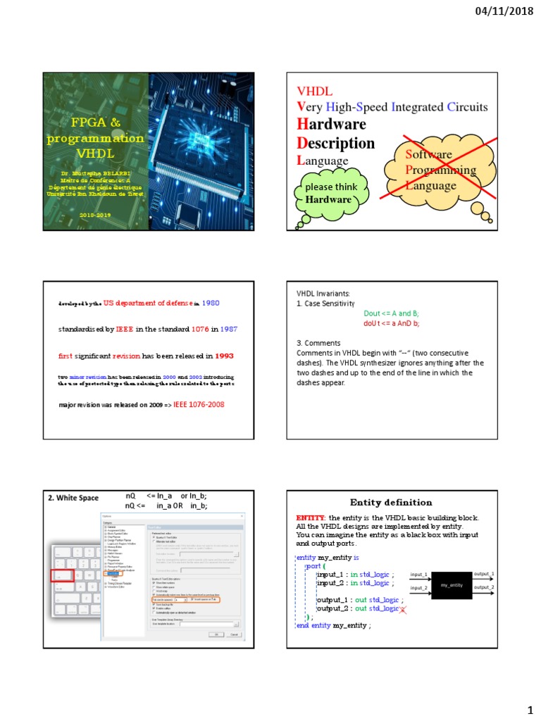 01 - VHDL.21.10.2018 | PDF | Vhdl | Computer Programming