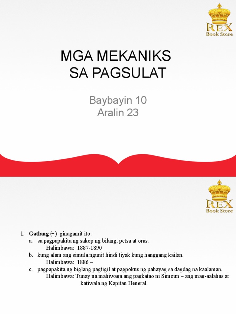 Aralin 23 Mga Mekaniks Sa Pagsulat | PDF