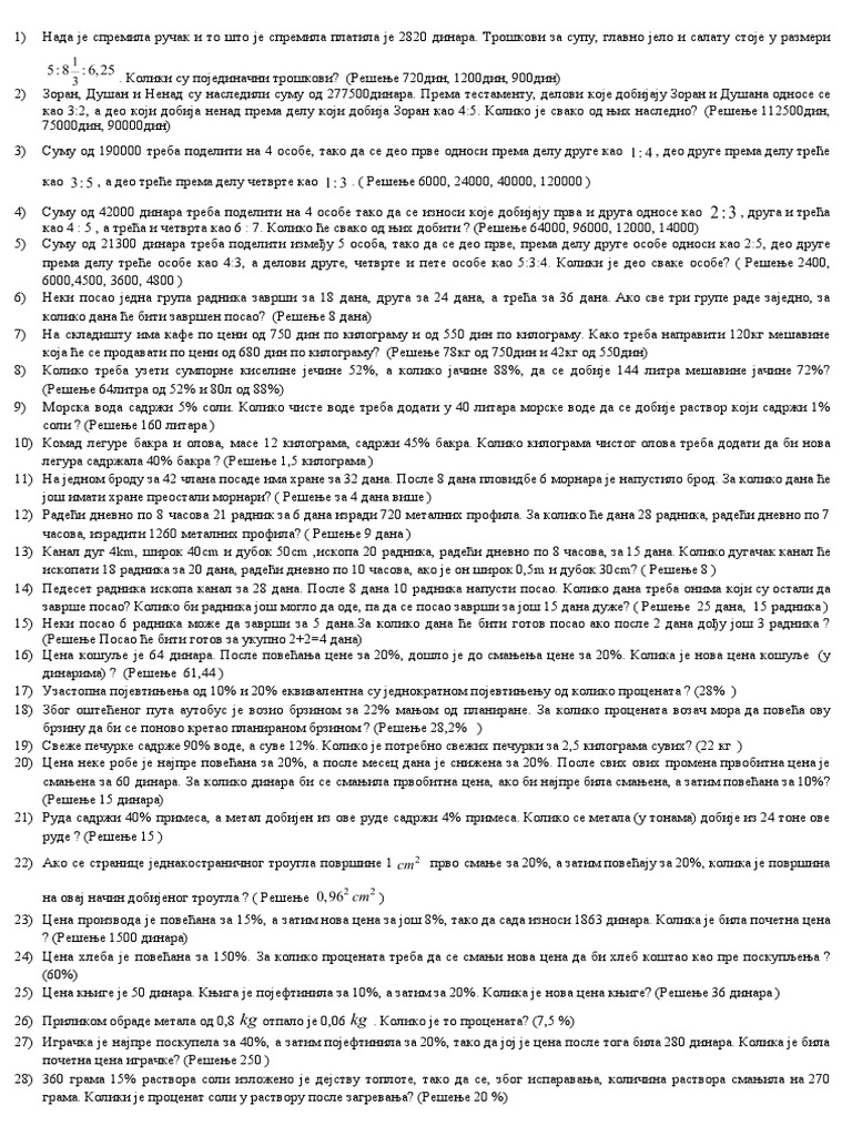 Proporcije I Procenti | PDF