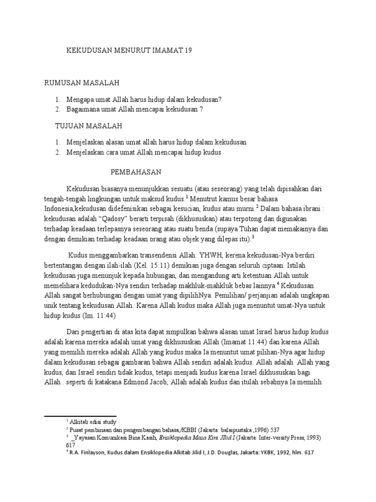 Kekudusan Menurut Imamat 19 | PDF | Filsafat | Agama & Spiritualitas