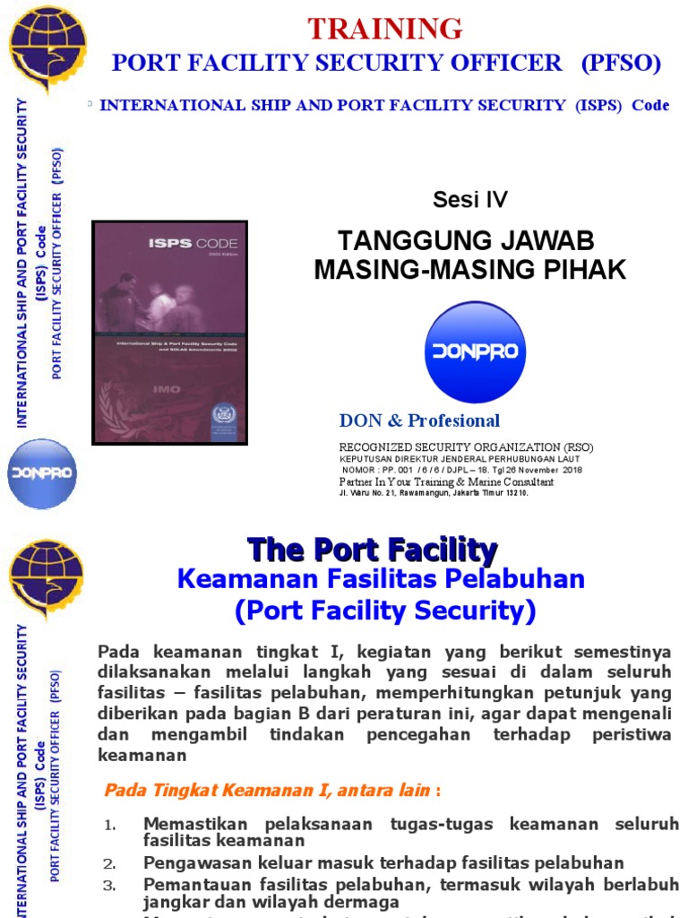 Tanggung Jawab PFSO dalam ISPS Code | PDF | Bisnis | Teknologi & Rekayasa