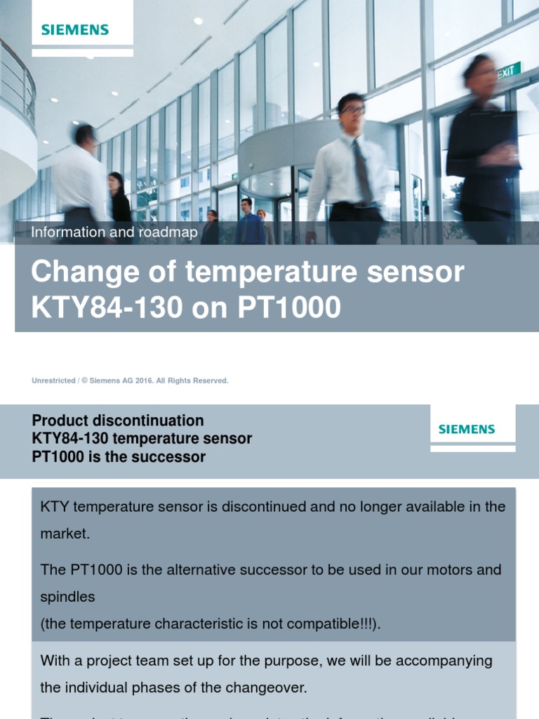 Change of Temperature Sensor KTY84-130 On PT1000: Information and ...