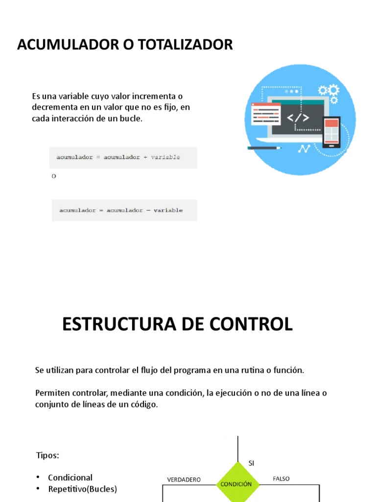 Acumulador y Estructura de Control | PDF | Flujo de control ...