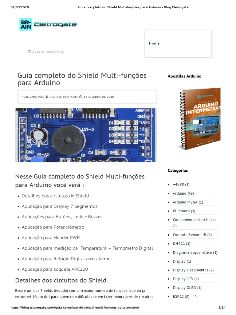 Guia Completo Do Shield Multi-Funções para Arduino - Blog Eletrogate ...
