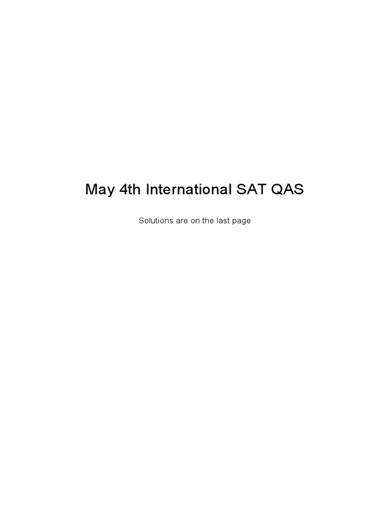 May 2019 International SAT QAS | PDF
