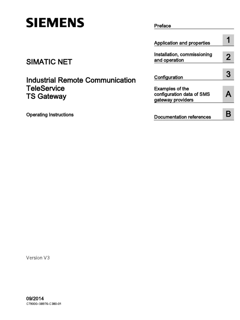 Simatic Net Industrial Remote Communication Teleservice Ts Gateway ...