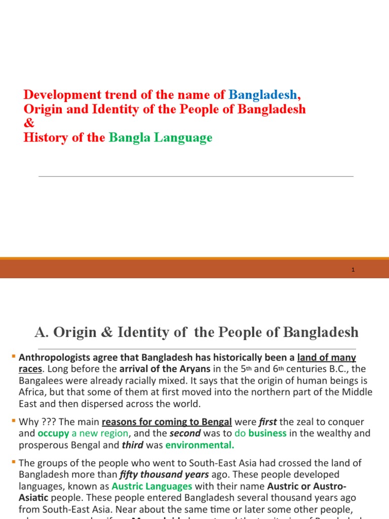Lecture 3 Origin of The Name of Bangladesh, Bangla Language & People of ...