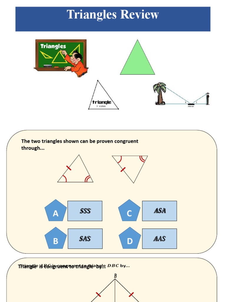 Triangle Congruence and Properties Review | PDF | Triangle | Geometric ...