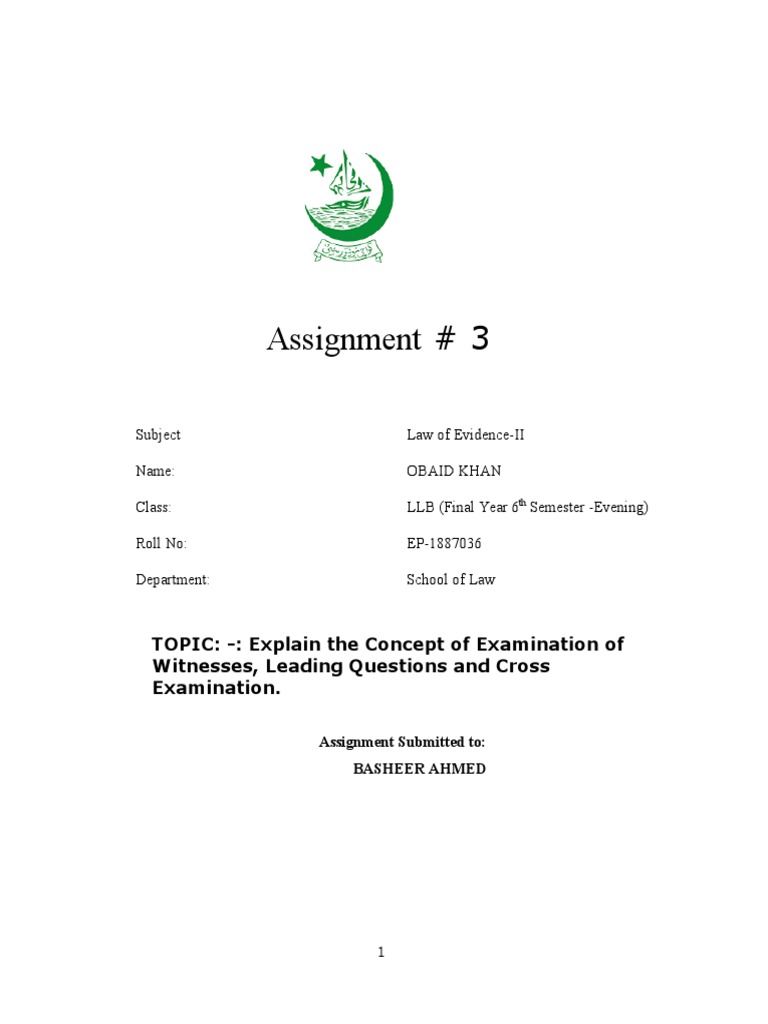 Examination of Witnesses and Leading Questions | PDF | Witness ...