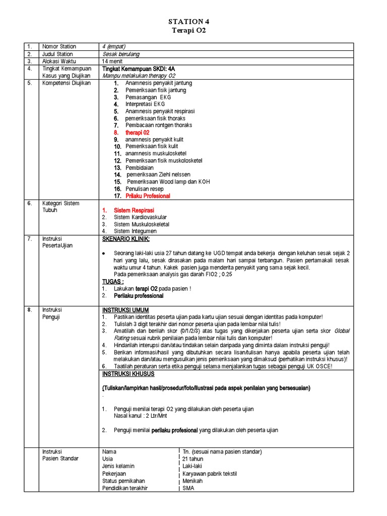 Contoh Template Soal Osce | PDF