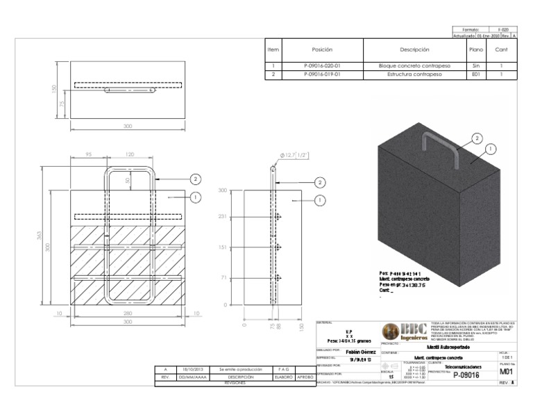 Mont. Contrapeso Concreto | PDF