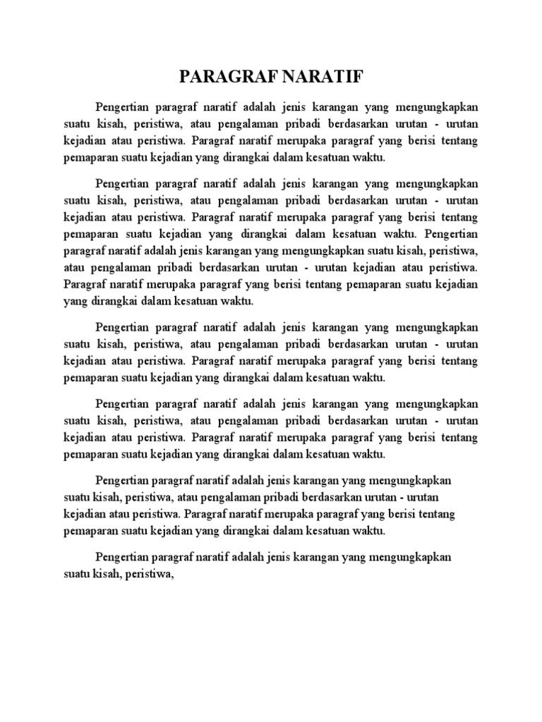Pengertian Paragraf Naratif Adalah Jenis Karangan Yang Mengungkapkan ...