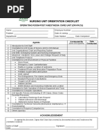 General Medical Ward Orientation Checklist | PDF | Finance & Money ...