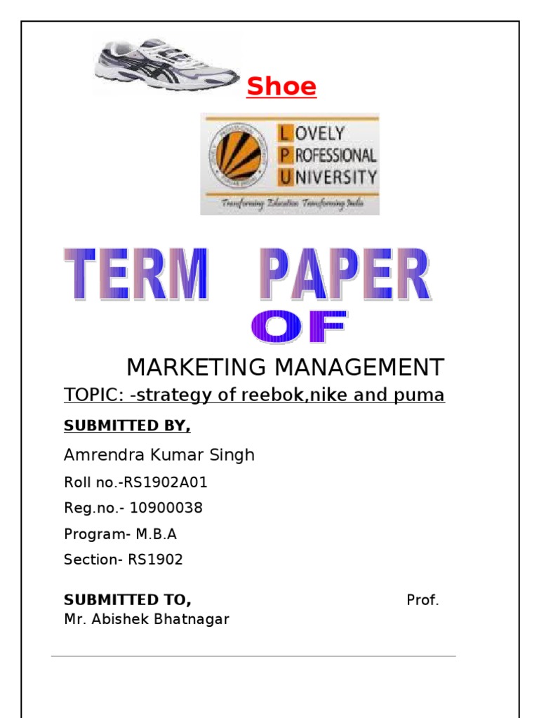 Term Paper of Marketing | PDF | Nike | Shoe