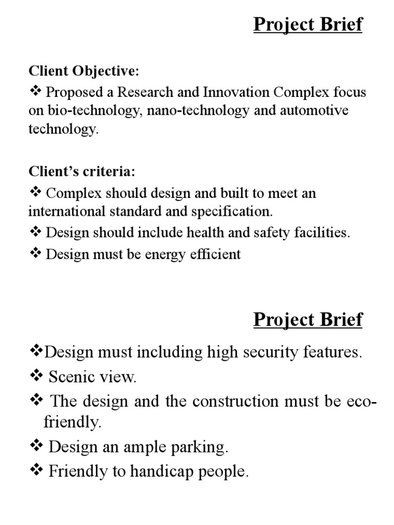 Project Brief: Client Objective | PDF | Lighting | Door