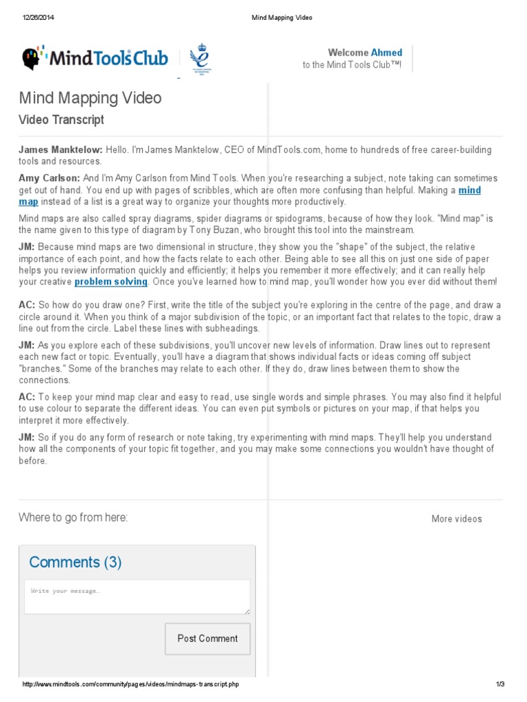 Mind Mapping Video | Download Free PDF | Learning Styles | Mind