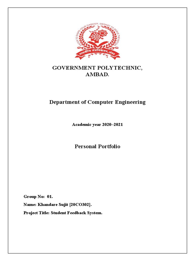 Government Polytechnic, Ambad.: Academic Year 2020-2021 | PDF