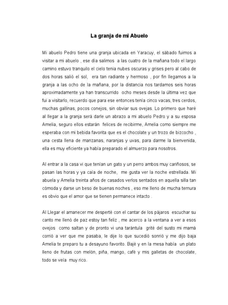 La Granja de Mi Abuelo Pedro | PDF | Alimentos