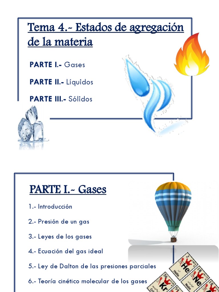 Tema 4.-Estados de Agregacion de La Materia. Parte I. Gases | PDF ...