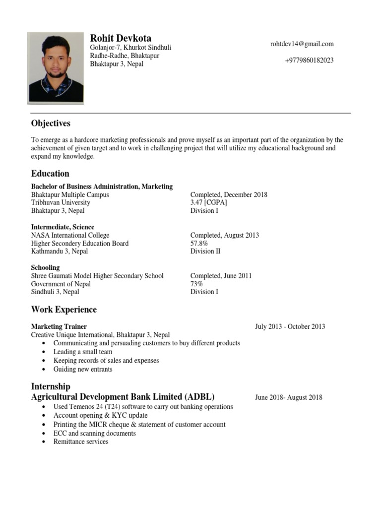 CV Rohit Updated | PDF | Nepal | Communication