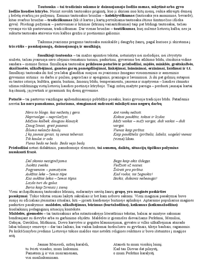 Smulkioji Tautosaka | PDF