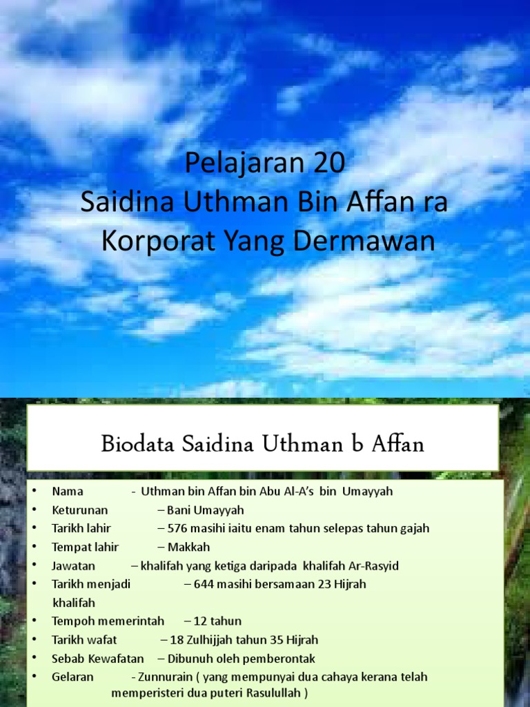 Saidina Uthman Affan Present A Ion 2nd Time | PDF