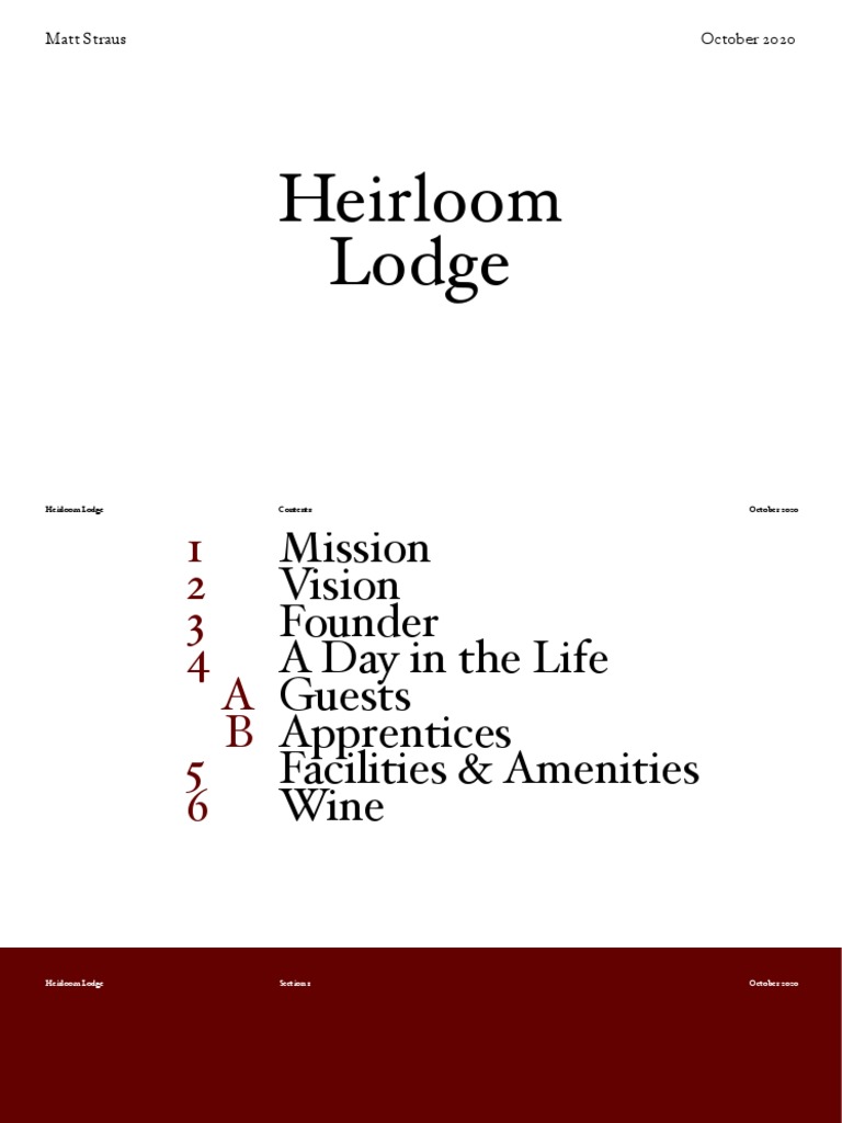 Heirloom Lodge v6 | PDF | Restaurants | Grape