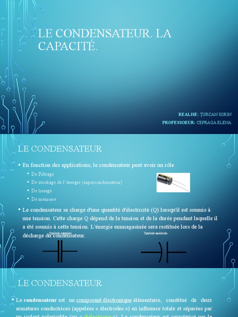Rôle et fonctionnement du condensateur | PDF | Condensateur ...