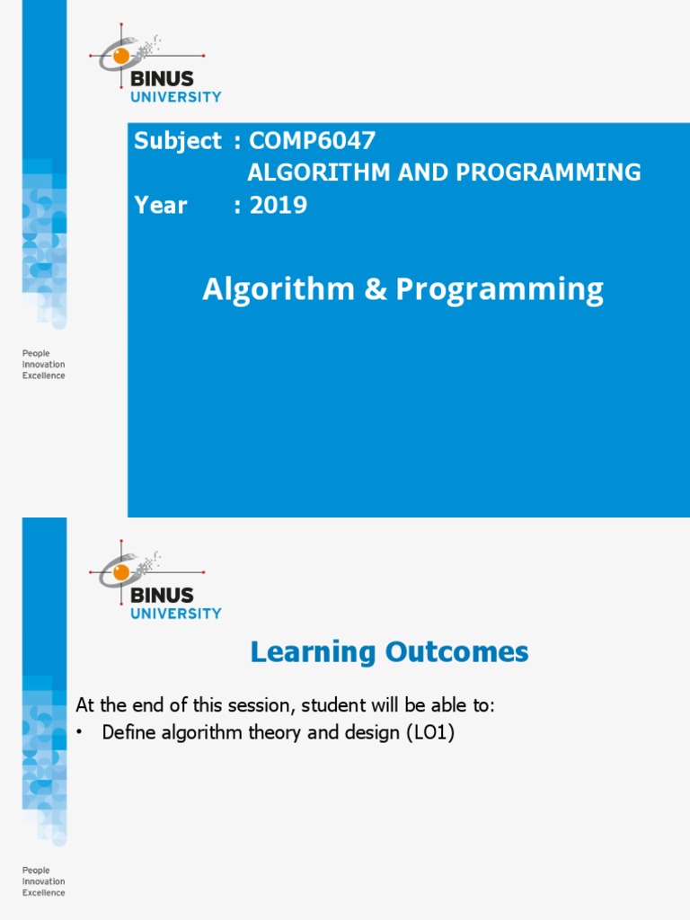 01 - 02 - COMP6047 - Algorithm - Programming | PDF | Algorithms | Control Flow