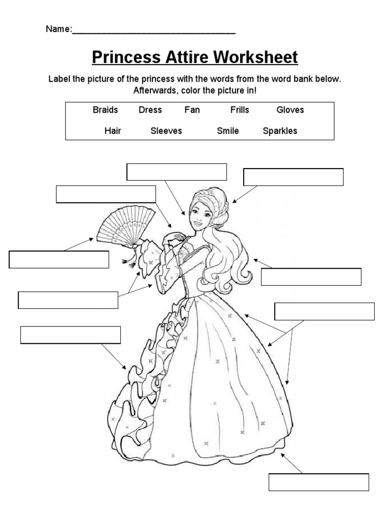 Princess Attire Worksheet | PDF | Home & Garden
