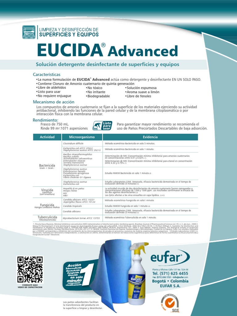 Ficha Tecnica Eucida Advanced | PDF | Detergente | Microbiología