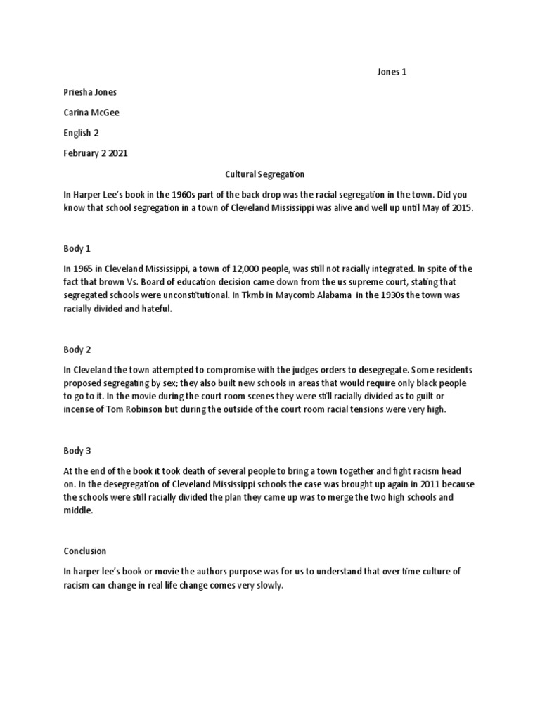 Culture Segregation | PDF