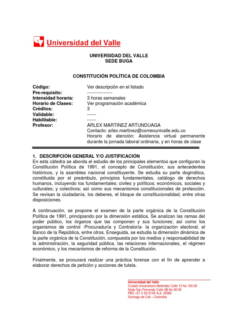 2020 02 Contenido Programático C.Pol | PDF | Constitución | Ley constitucional