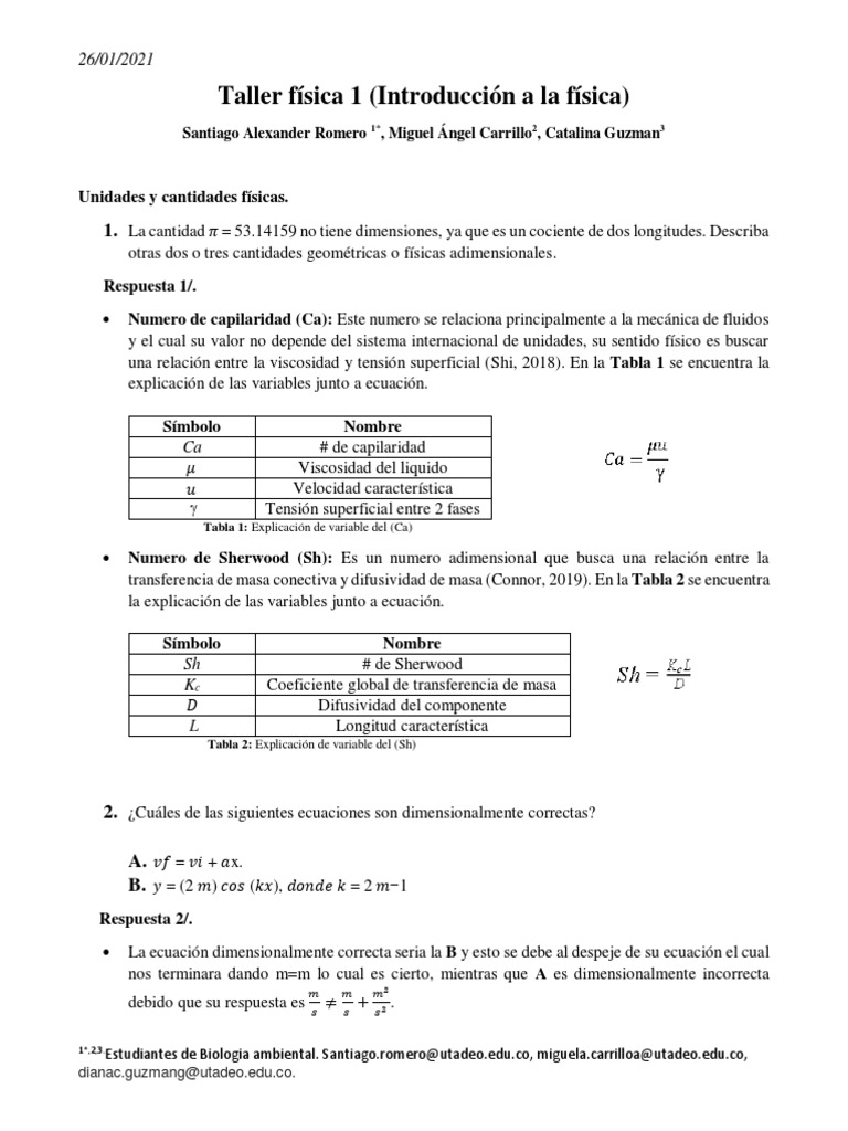 Taller Física (Introduccion A La Fisica) | PDF