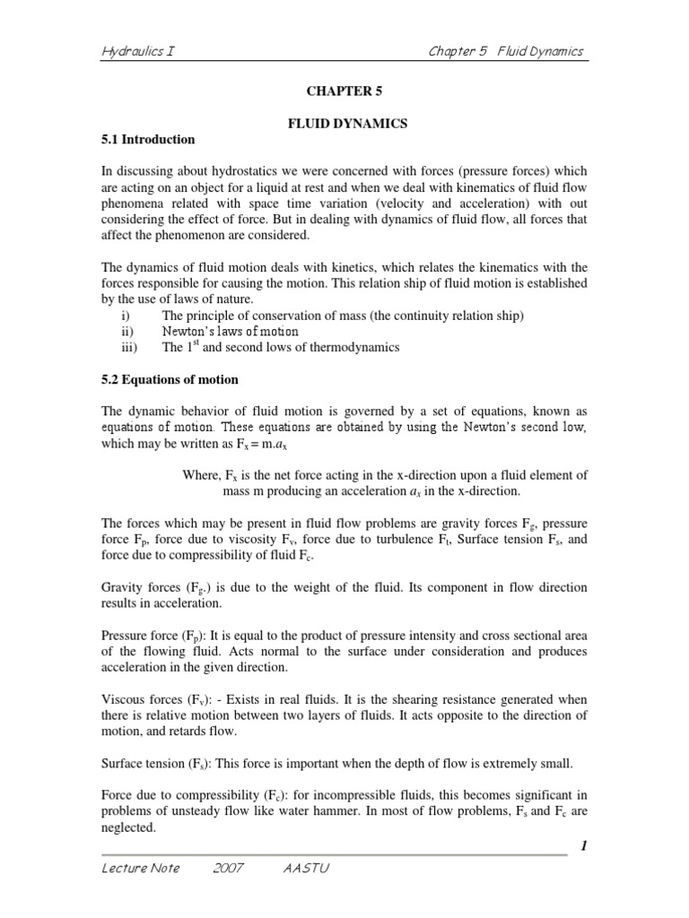 Chapter 5 | PDF | Fluid Dynamics | Reynolds Number