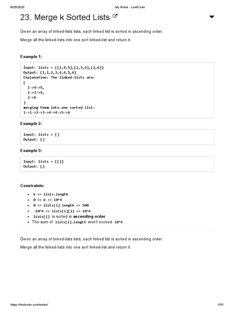 My Notes - LeetCode | PDF | Integer (Computer Science) | Time Complexity My Notes - LeetCode | PDF | Integer (Computer Science) | Time Complexity