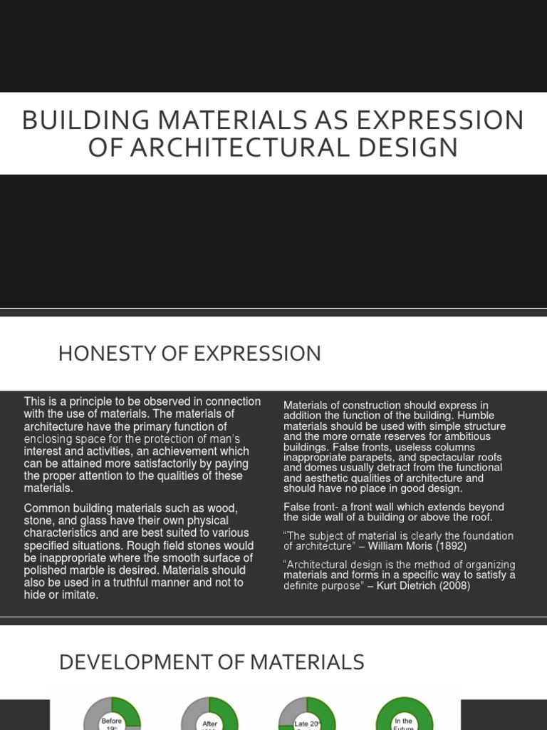 Building Materials As Expression of Architectural Design | PDF ...