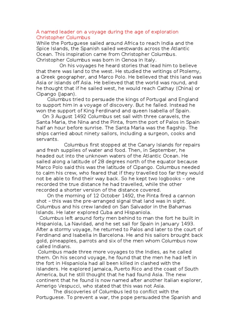Christopher Columbus | PDF | Christopher Columbus | Age Of Discovery