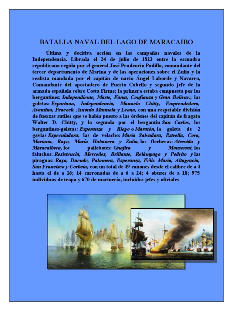 Batalla Naval Del Lago de Maracaibo | PDF | Guerra Naval | Batallas